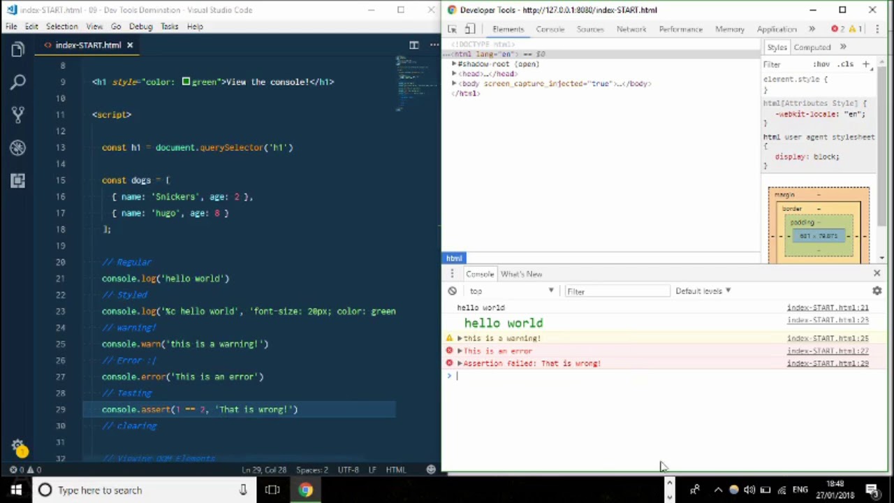 JavaScript - Effective Console Methods