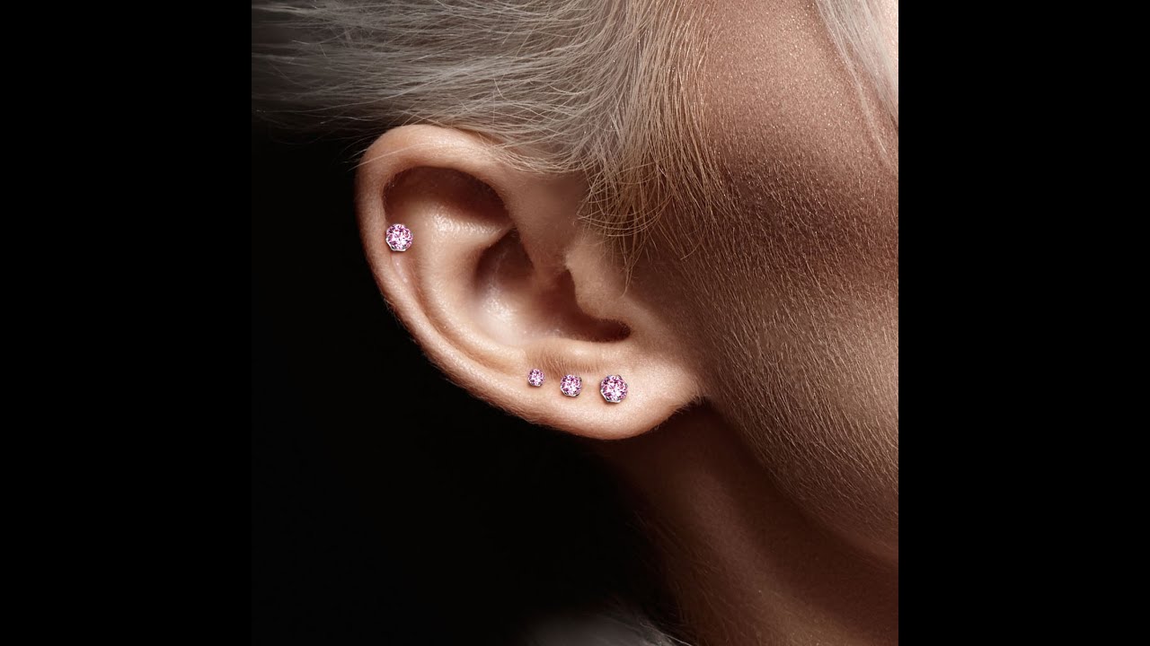 Labret Flat Back Stud Gem Prong Settings Push in Threadless for Nose, Monroe, Cartilage and More
