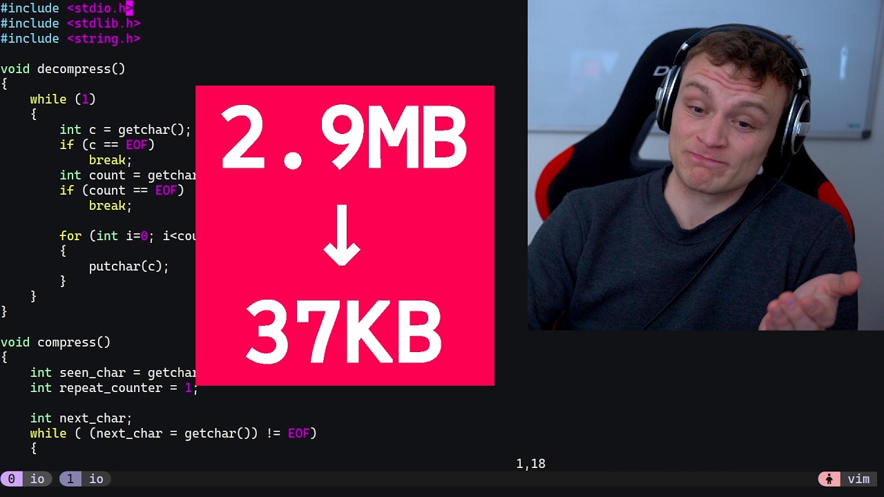 Run-Length Encoding in C from Scratch - Building a File Compressor