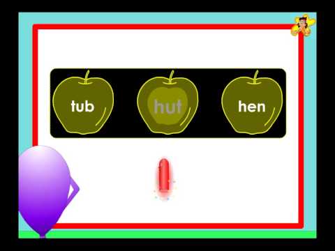 Kindergarten phonics activity - words with short vowel sounds - which word sounds different