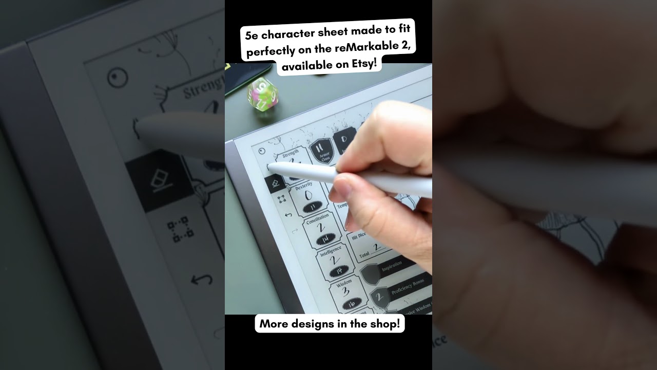 No more eraser marks and tearing up your character sheet!  #remarkable2 #dnd