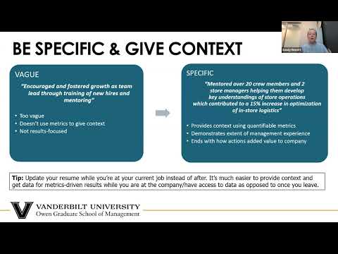 Pre MBA Conference Resume Workshop
