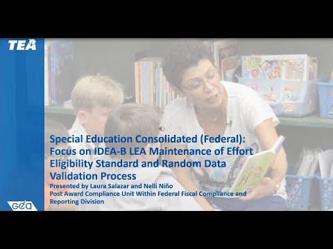 Special Education Consolidated Federal, Eligibility Standard and Random Data Validation Process