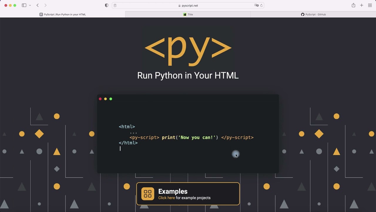 Embed Python scripts in HTML with PyScript