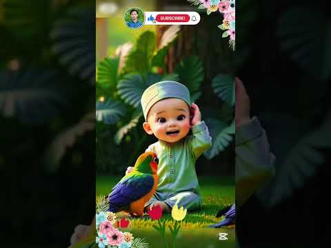 Pehla kalma tayyab 🕌☪️❤ Babies reacting Quran #cute #islamicshorts