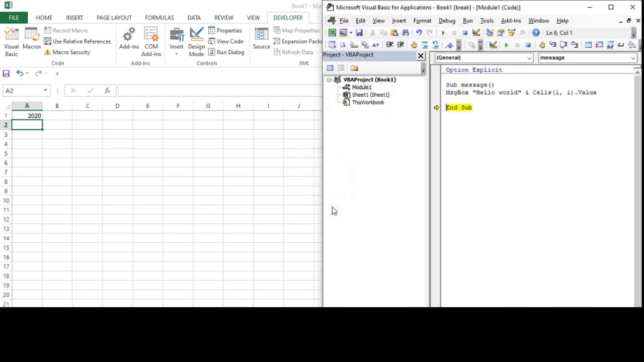 4. Excel VBA - Msgbox and Inputbox function
