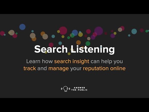 Search Listening: How search insight can help you track and manage your reputation online