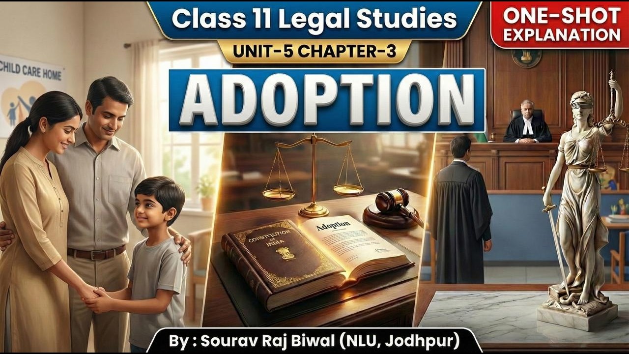 Adoption | Unit-5, Chapter-3 | Class 11 Legal Studies | For CBSE Session 2026 | One Shot Explanation