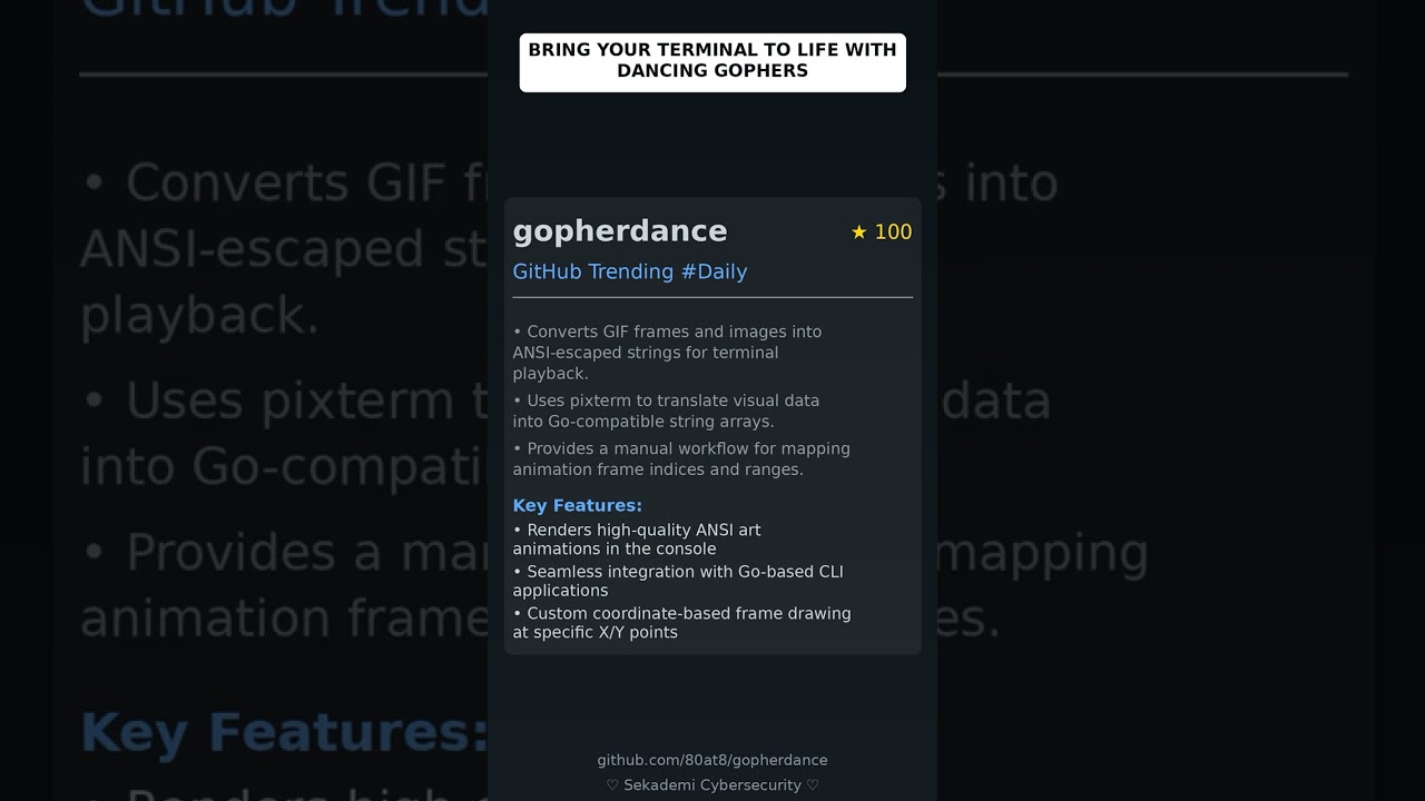 GitHub Trending Repositories: t1nfoil/gopherdance 🇬🇧