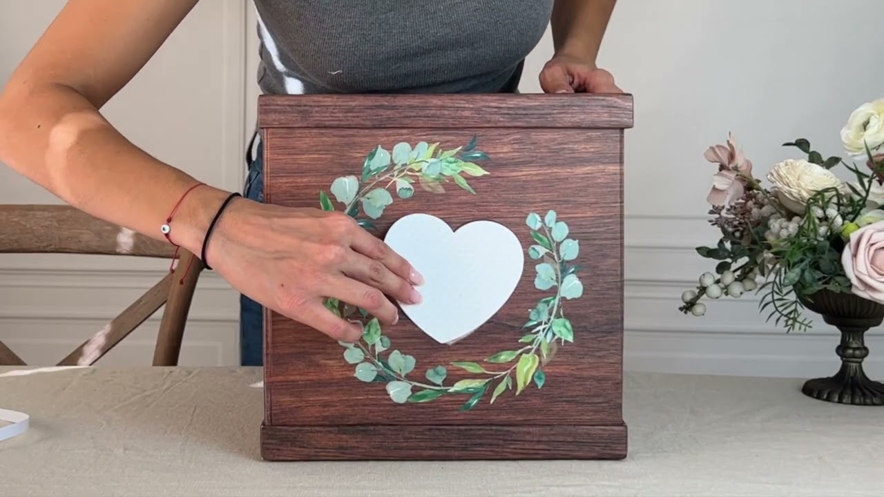 Rustic Brown Wood Card Box by Kate Aspen - 28610NA