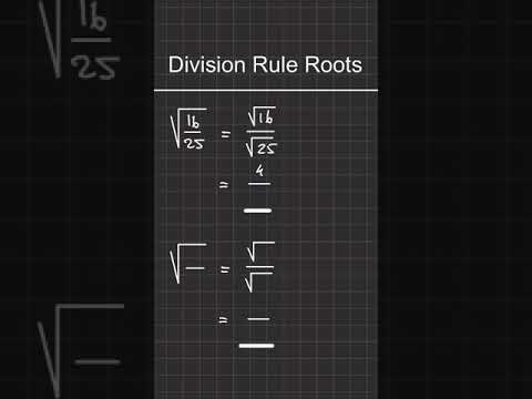 Division Rule for Roots | The Westcoast Math Tutor