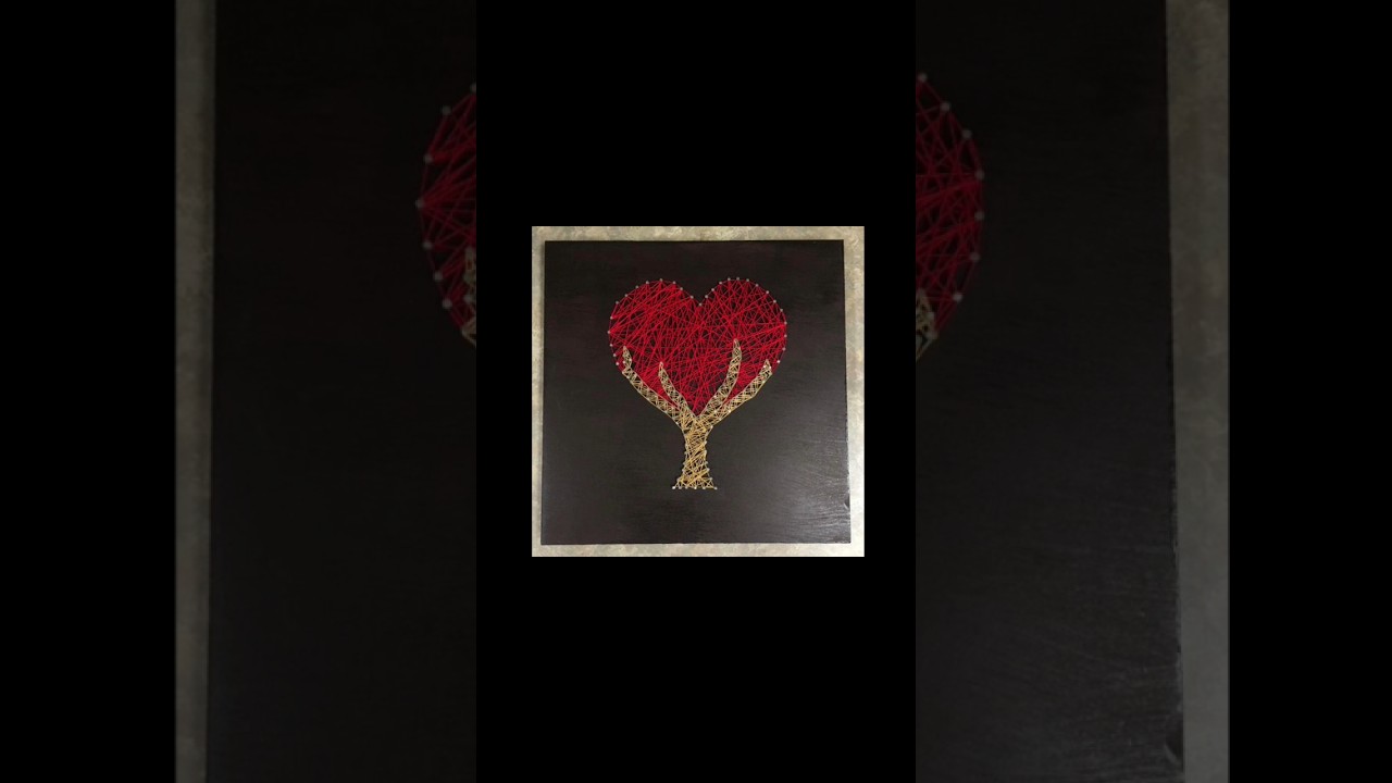 Heart String Art Designs /String Art heart /String Art /Unique gift idea #homedecor #youtube #shorts