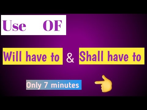 How we can use Will Have To and  Shall Have to In the Sentences| Urdu | English|