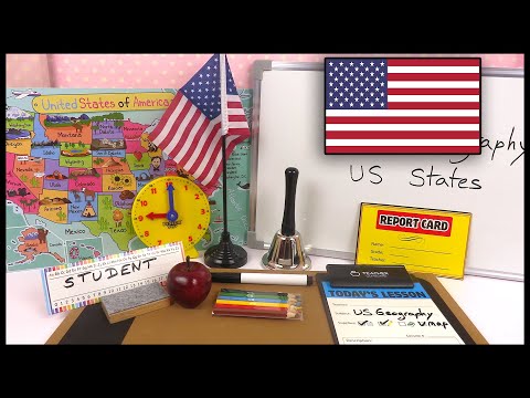 Learn 50 🇺🇸 US States for Kids : Classroom Pretend Play about USA Geography