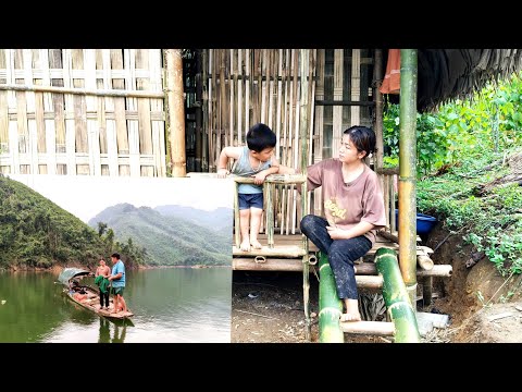 The kind uncle brought rice to visit his single mother and went to catch shrimp in the river and lak