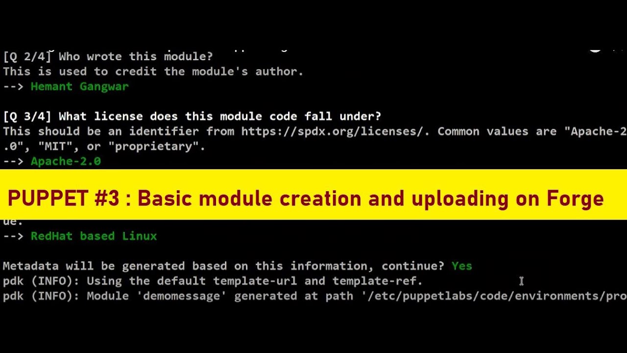 Creating basic module and upload on Puppet Forge