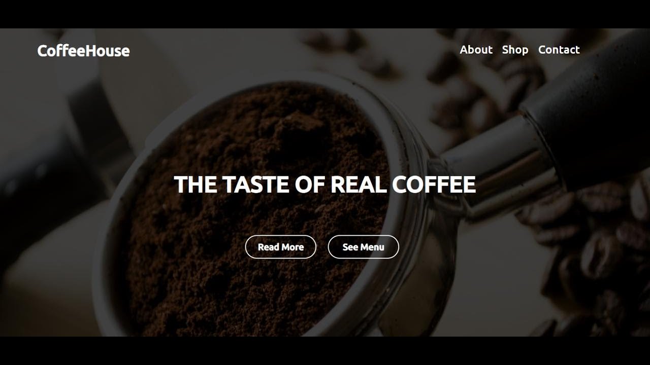 Coffee shop landing page html and css