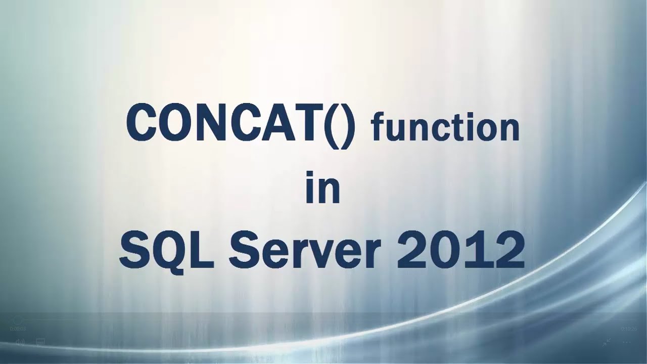 CONCAT() function in SQL Server 2012