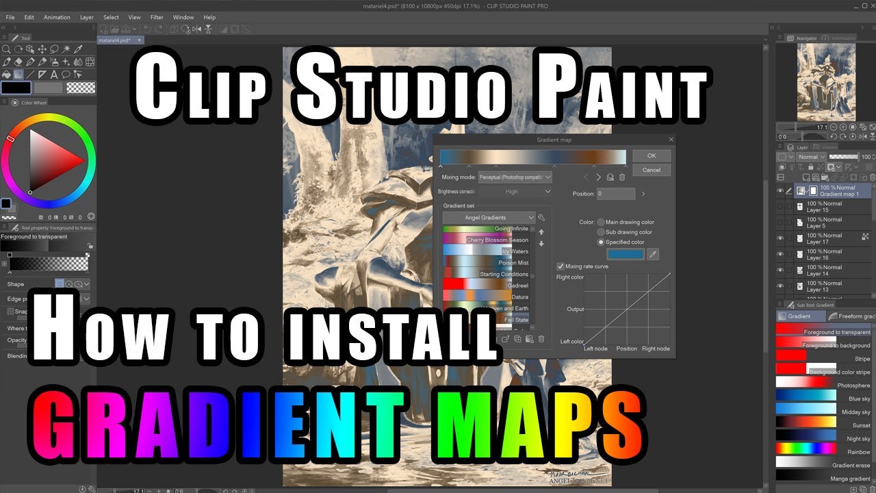 How to install Gradient Map pack in CSP