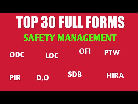 TOP 30 FULL FORMS IN SAFETY MANAGEMENT | FULL FORMS OF WORDS | HSE #fullform #safety #industrial