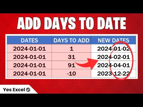 Add Days to Date in Excel