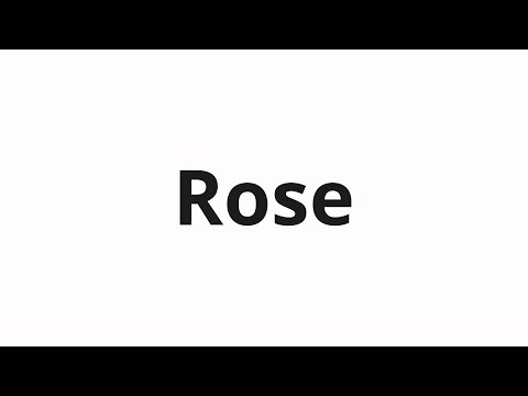 How to pronounce Rose