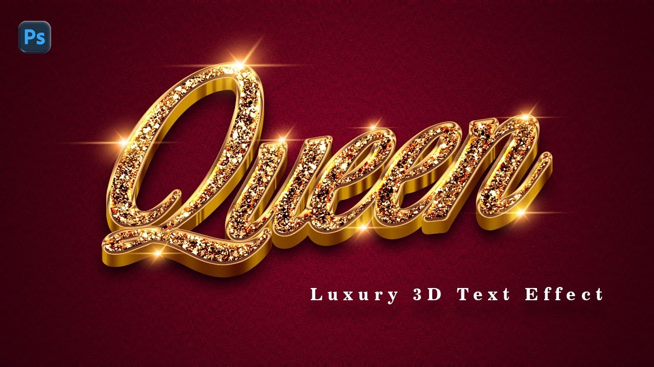 ✨ Royal 3D Gold & Diamond Text Effect in Photoshop – Create Stunning Luxury Typography! 💎
