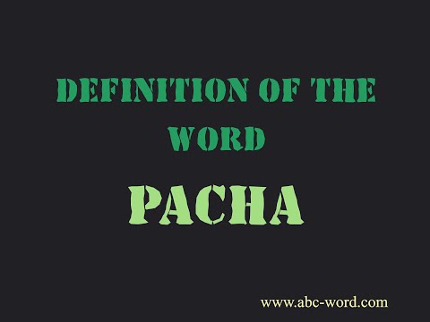 Definition of the word "Pacha"