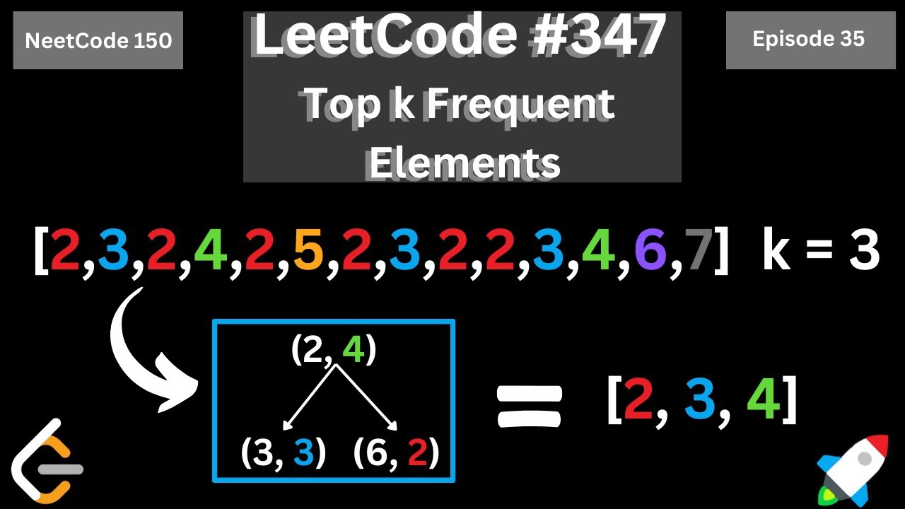 LeetCode #347 (Top k Frequent Elements) using Python | Solving all 150 NeetCode Problems|Episode 35
