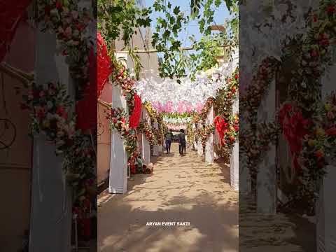 GATE AND PASSAGE DECORATION#decoration #viral #flowerdecoration #shortvideo #wedding #event