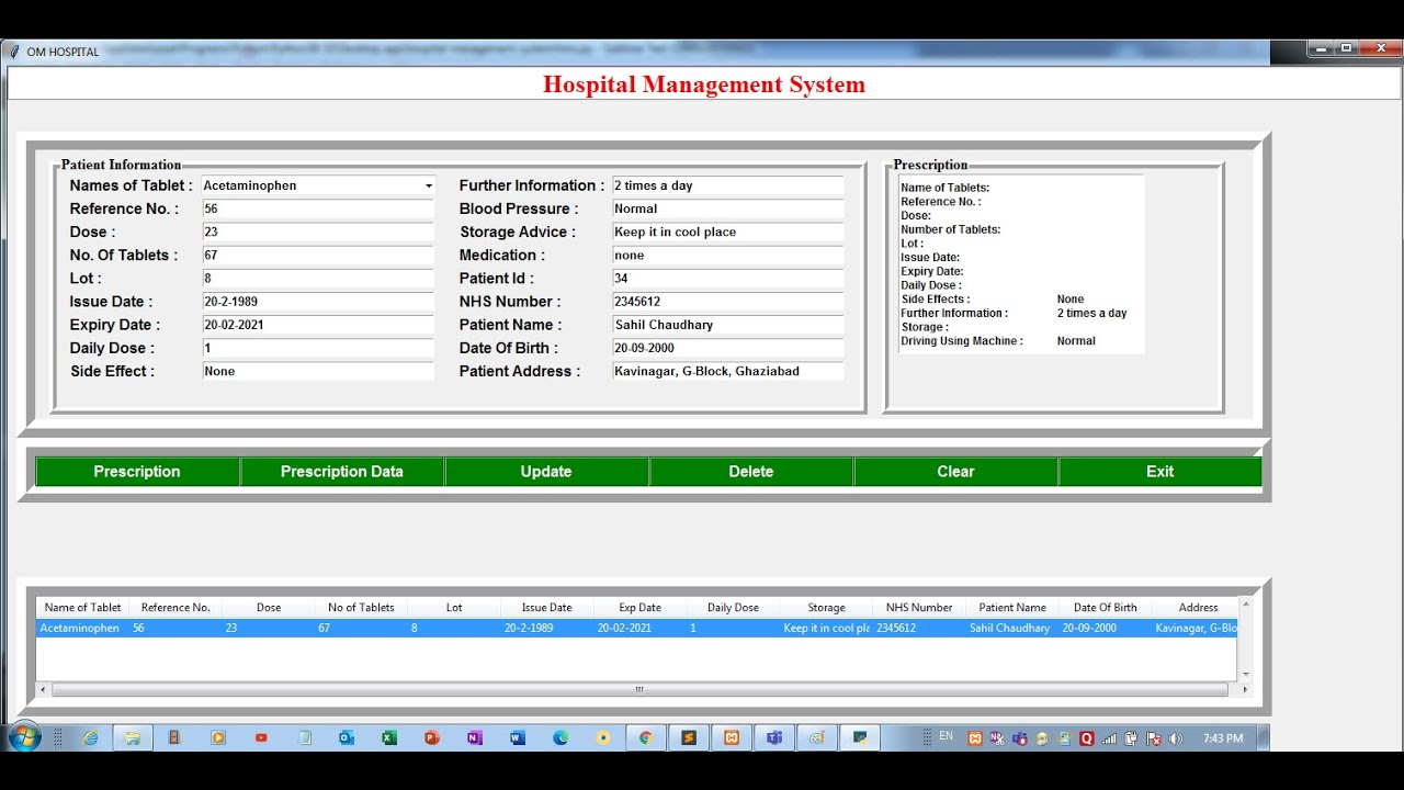 Hospital Management System  | Python Software Development Course | Project-2