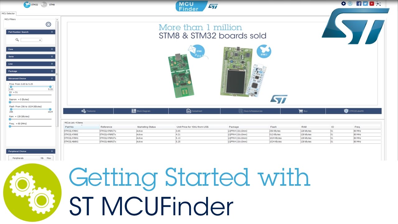 ST MCUFinder Getting Started (desktop version)