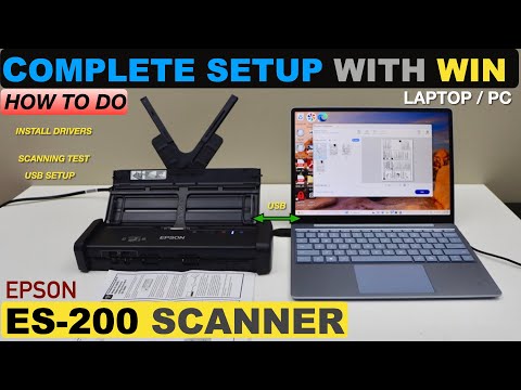 Epson WorkForce ES-200 Setup With Windows Laptop /PC, Install Drivers, Scanning Test, Review.