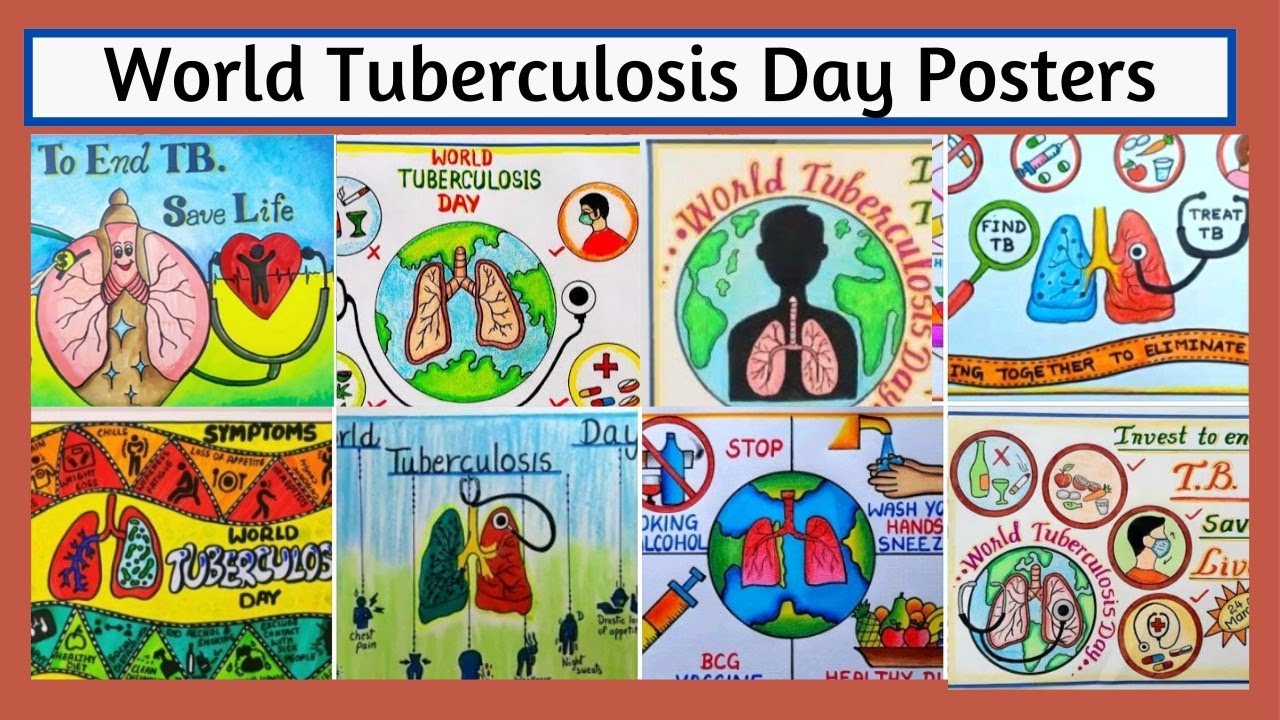 World Tuberculosis Day posters/ End to TB / Tuberculosis Day drawing/
