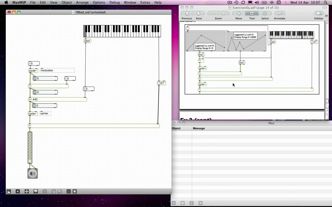 Max MSP Tutorial 06a5: Frequency Modulation [2]