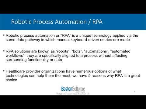 5 Benefits: RPA for Healthcare - Boston Software Systems - Healthcare Robotic Process Automation