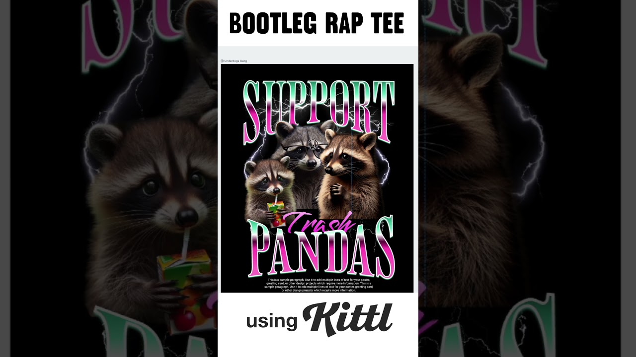 Bootleg Rap Tee Design Quick Tutorial with Kittl