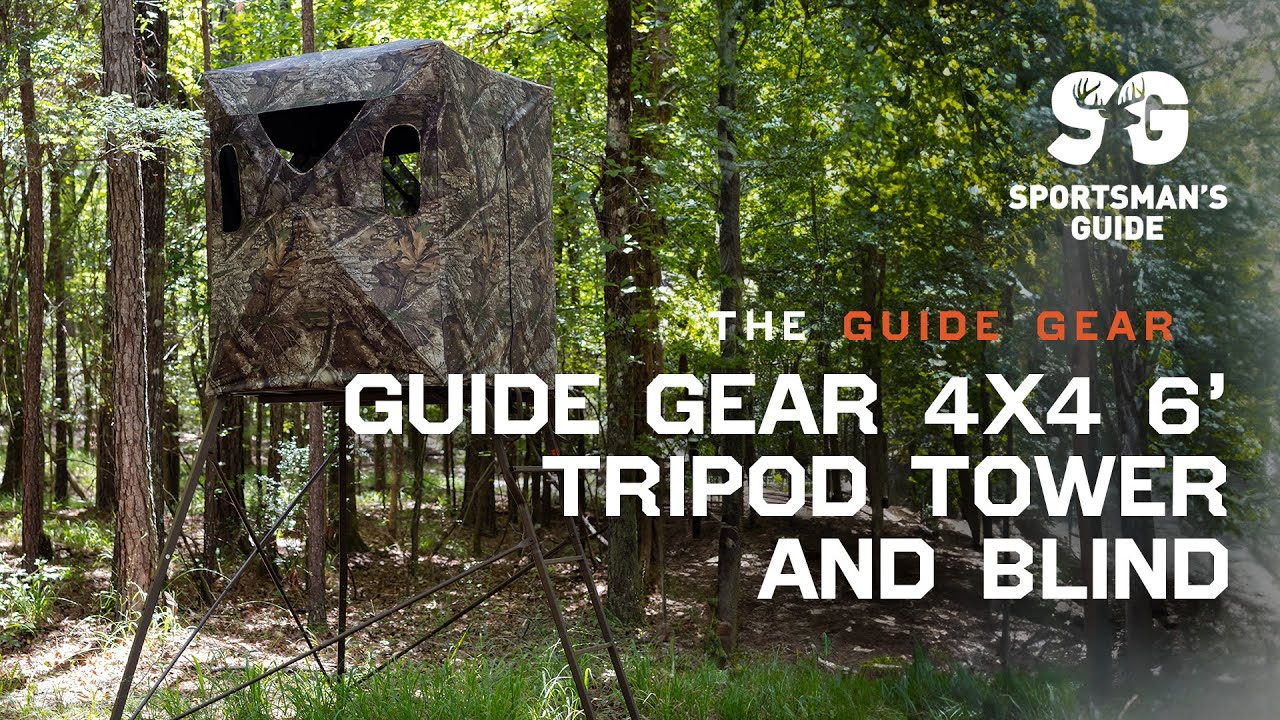 Guide Gear 4x4 6' Tripod Tower and Blind | New Gear for 2025 | Sportsman's Guide