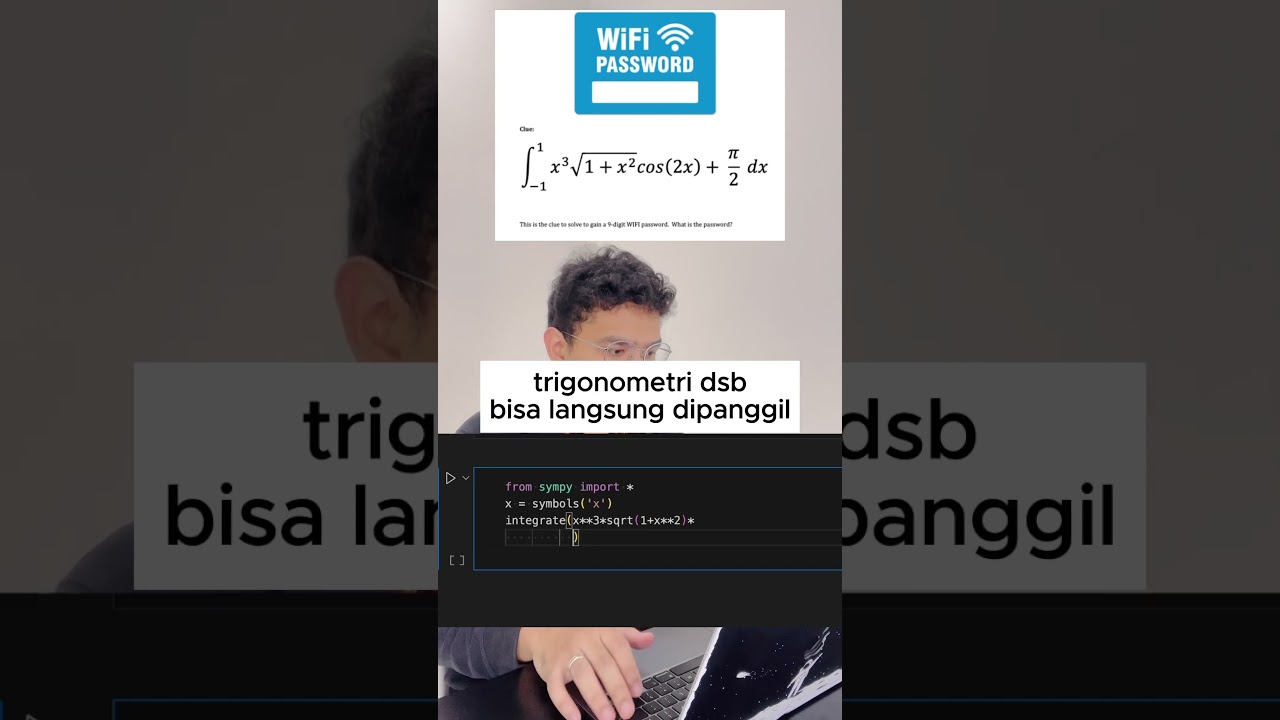 Jawab password wifi dengan python -coding 1 menit #machinelearning #matematika #python #coding1menit