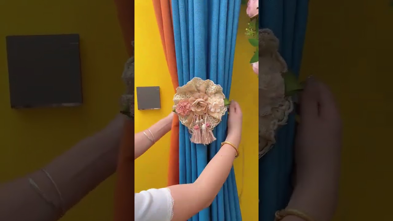 Flower curtain tiebacks #fyp #homefinds #amazon #homesweethome