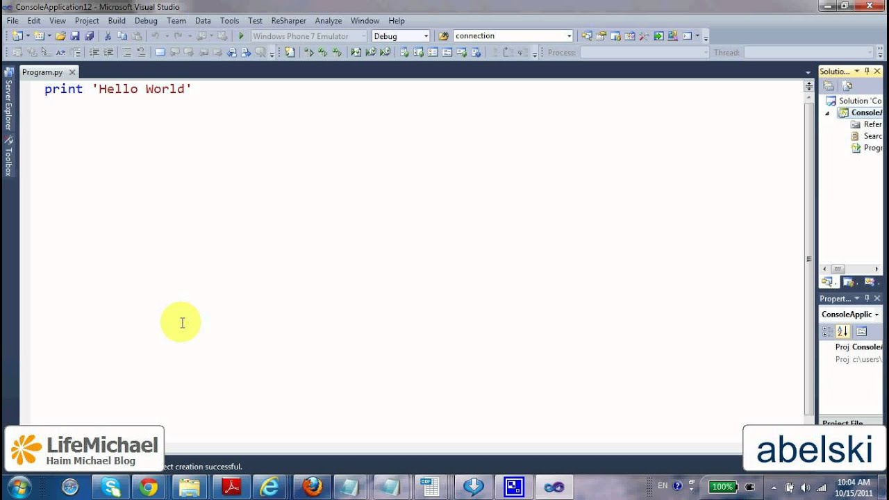 Hello World in IronPython