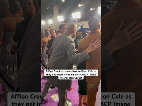 Affion Crockett shows love to Deon Cole as they get interviewed on the NAACP Image Awards Red Carpet