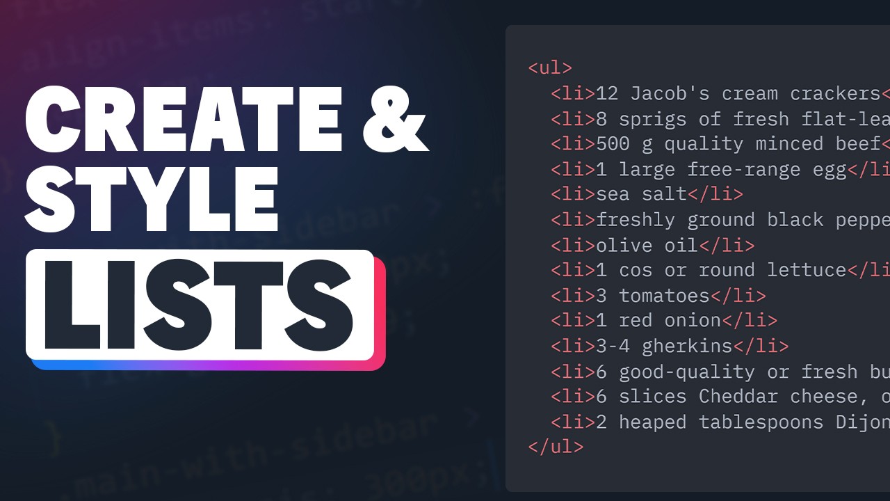 How to create and style lists with HTML and CSS