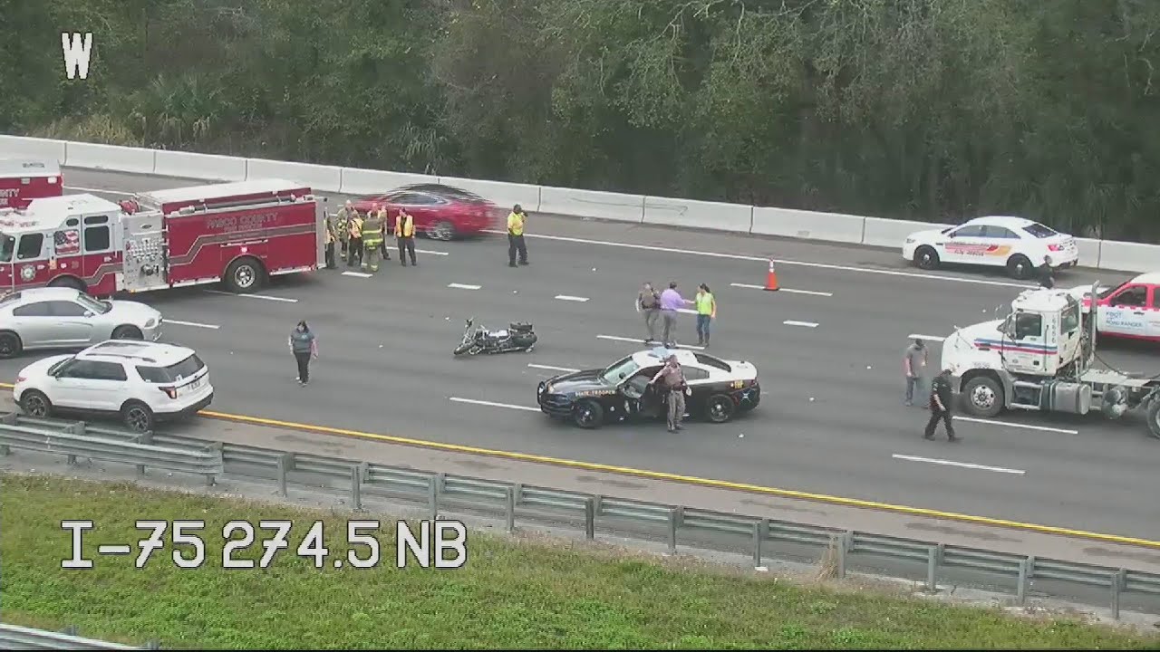 Serious motorcycle crash snarls traffic on I-75 in Pasco County