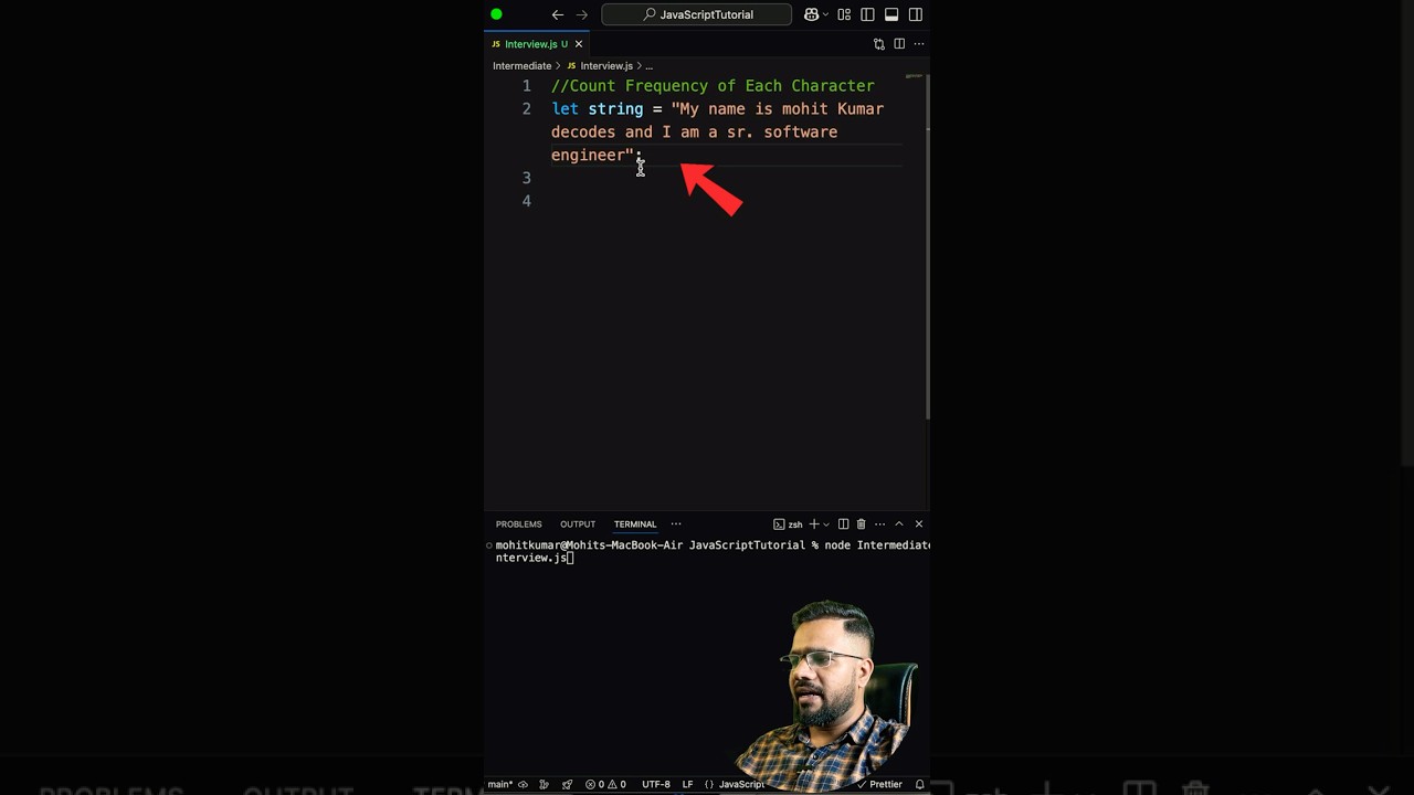 JavaScript Interview Question #1 | #MohitDecodes #code #logic #interview #javascript