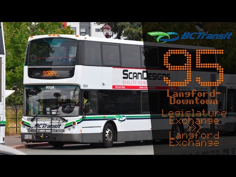 【相合傘】BC Transit (Victoria) 9504 (NC 6531) @ 95 Legislature Exchange→Langford Exchange Timelapse