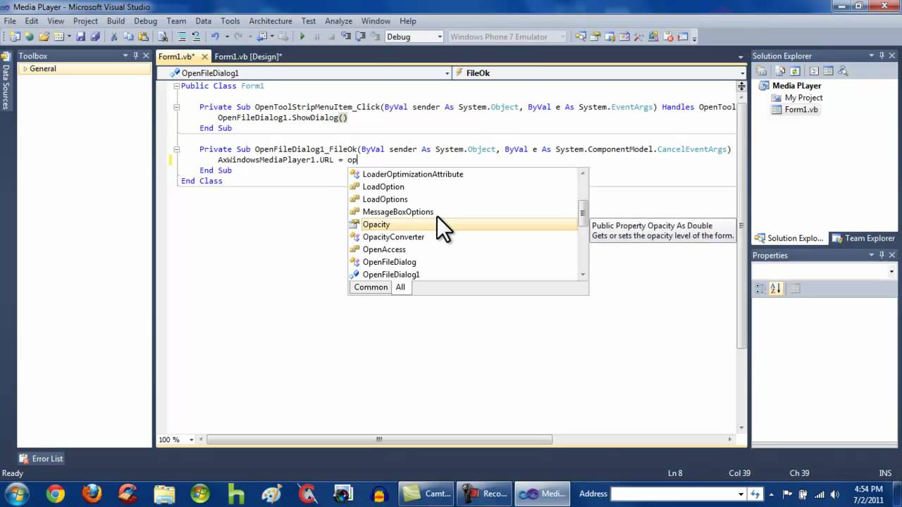 How to make a simple media player in Visual Basic