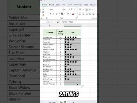 How to Make 5 Star Rating System in Excel #excel