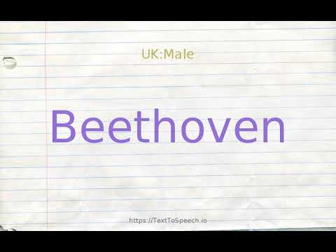 How to pronounce beethoven
