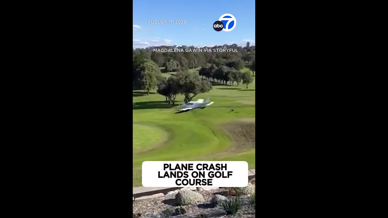 Plane crash-lands on golf course